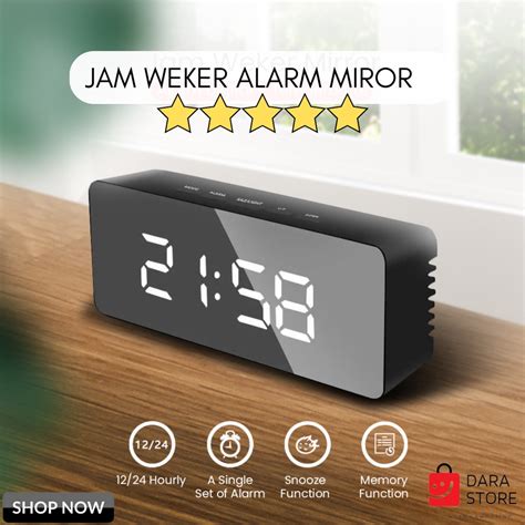 Jual Jam Weker Mirror Alarm Digital Temperature Jam Meja Alarm Bangun Tidur Model Minimalis