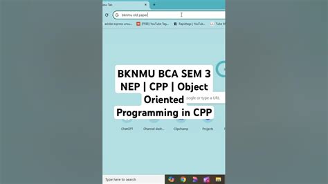 BKNMU BCA SEM 3 NEP | CPP | Object Oriented Programming in CPP - YouTube