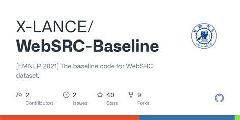 GitHub X LANCE WebSRC Baseline EMNLP The Baseline Code For WebSRC Dataset