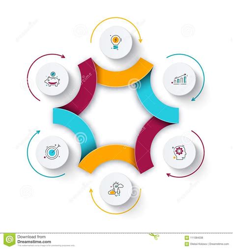 Abstract Element Of Cycle Diagram With Steps Stock Vector Illustration Of Circle