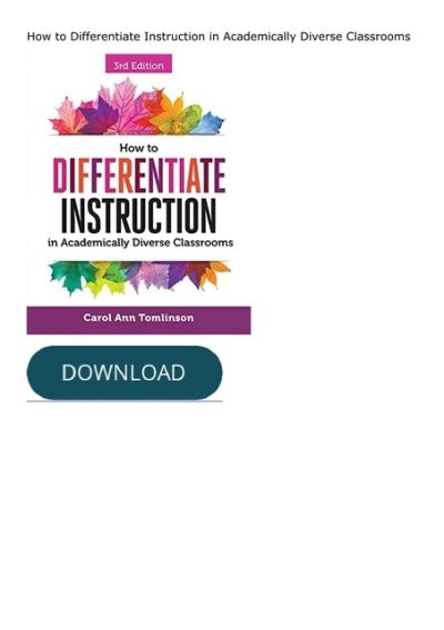 Pdf⚡️ Read ️online How To Differentiate Instruction In Academically Diverse Classrooms