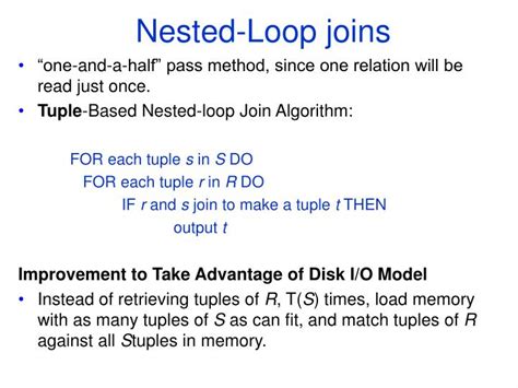 Ppt Nested Loop Joins Powerpoint Presentation Free Download Id5991360