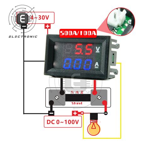 미니 디지털 전압계 전류계 Dc 100v 10a 패널 전압 전류계 테스터 감지기 056 인치 듀얼 Led 디스플레이