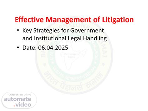 Effective Management Of Litigation Automatevideo