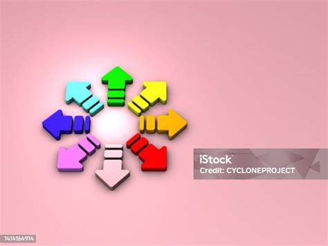 다른 방향을 가리키는 다채로운 화살표 Lbbtq 기호와 자유 의지 선택을 나타내는 추상적 인 개념 3d 렌더링 0명에 대한 스톡 사진 및 기타 이미지 Istock