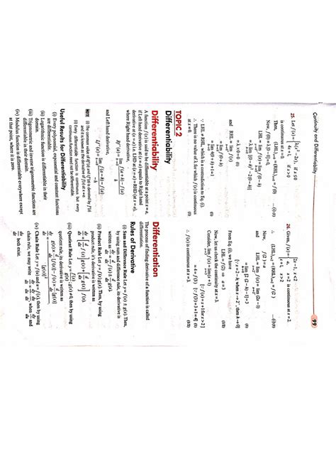 Differentiability Pdf