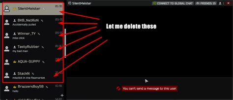 Let Us Delete Open Conversations From The Left Column In He Chatbox Escapefromtarkov
