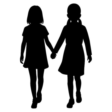 Sisters Silhouette Vectors And Illustrations For Free Download Freepik