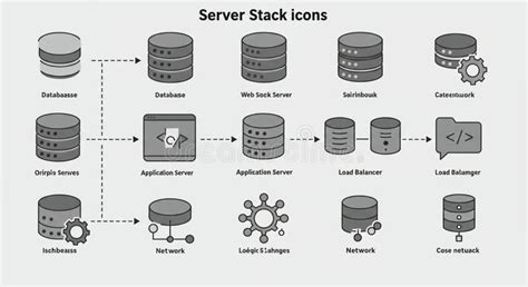 Diagram Depicting Server Stack Icons With Text Labels Representing