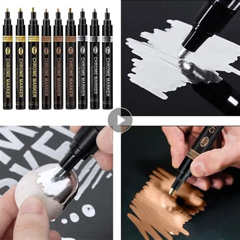 액체 거울 크롬 마커 실버 마커 펜 Diy 반사 페인트 펜 크롬 마감 금속 예술 공예 펜 Aliexpress