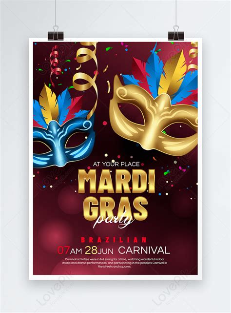 Template Poster Karnaval Topeng Merah Untuk Diunduh Gratis Lovepik