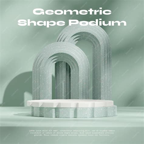 Геометрическая форма с зеленой стеной 3d изображение рендеринга шаблон макета белый и зеленый