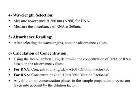 Dna And Rna Quantification By Spectrophotometerpptx