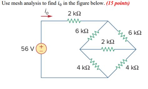 solved use mesh analysis to find i0 in the figure below 15
