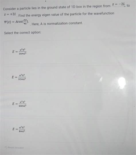 Consider A Particle Lies In The Ground State Of 1d