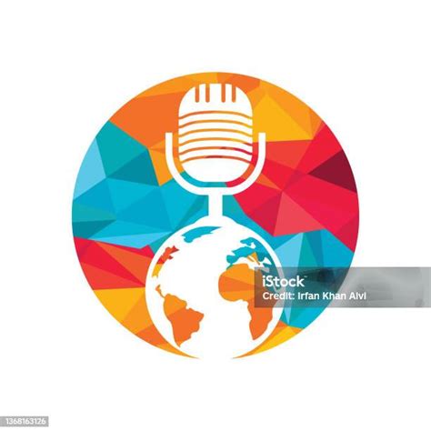 글로벌 팟 캐스트 로고 디자인 방송 엔터테인먼트 비즈니스 로고 템플릿 벡터 일러스트레이션 개념에 대한 스톡 벡터 아트 및 기타 이미지 Istock