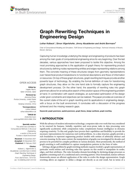 Pdf Graph Rewriting Techniques In Engineering Design