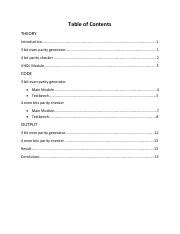 Bit Parity Generator Bit Parity Checker In VHDL Module Pdf Table Of Contents THEORY