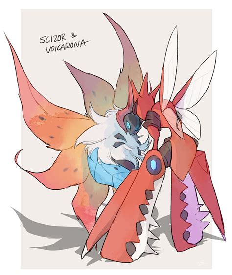Scizor Volcarona And Mega Scizor Pokemon Drawn By Nigiringr24