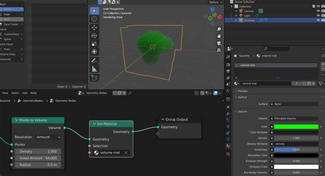 Geometry Nodes Points To Volume How Do You Apply A Material To The Resulting Volume