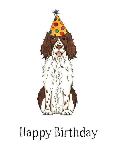 Springer Spaniel Happy Birthday Card Etsy Happy Birthday Dog
