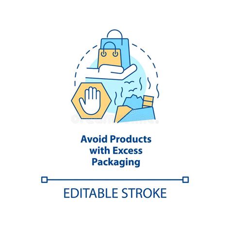 Avoid Products With Excess Packaging Concept Icon Stock Vector