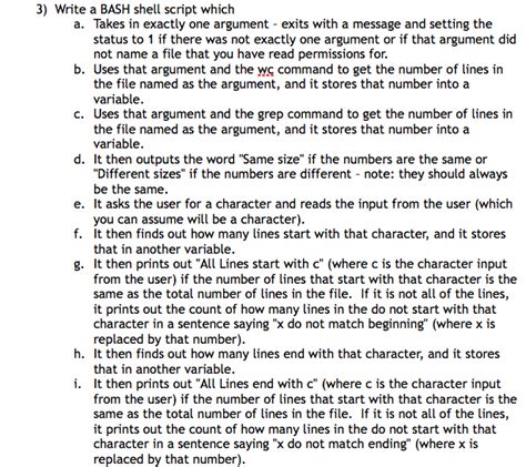 Solved 3 Write A Bash Shell Script Which A Takes In