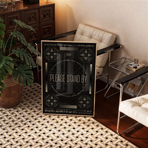 Vintage Tv Please Stand By Poster — Retro Test Card Wall Art