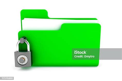 흰색 배경에 격리 된 잠금이있는 녹색 폴더 데이터 보안 개념입니다 3d 렌더링 0명에 대한 스톡 사진 및 기타 이미지 0명 3차원 형태 녹색 Istock