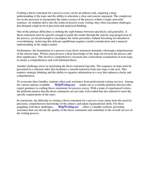 Process Essay Thesis Statement Pdf Essays Thought
