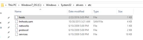 hosts windows 10
