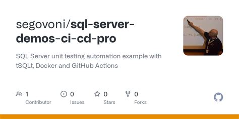 Github Segovonisql Server Demos Ci Cd Pro Sql Server Unit Testing Automation Example With