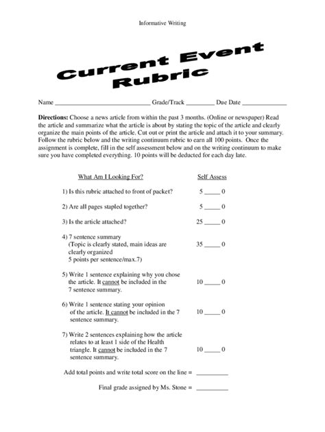 Fillable Online Current Event Assignment Find And Analyze Recent News Fax Email Print