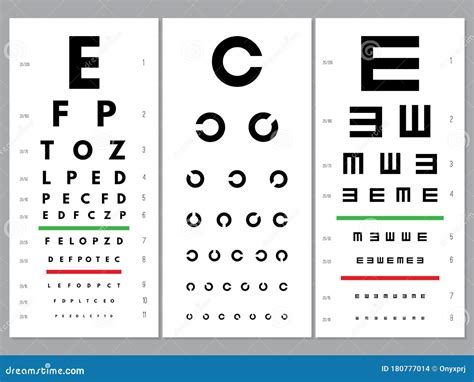 Eyes Charts Ophthalmology Vision Test Alphabet And Letters Optical