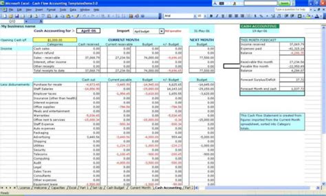 Microsoft Excel Accounting Spreadsheet Templates — Db