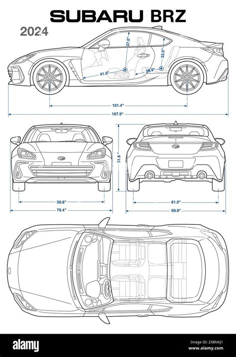 Subaru Brz 2024 Car Blueprint Stock Vector Image And Art Alamy