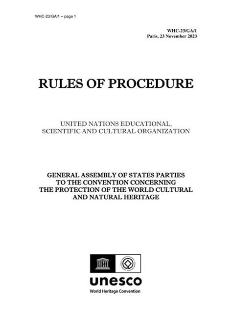 Unesco World Heritage Centre 2nd Extraordinary Session Of The General