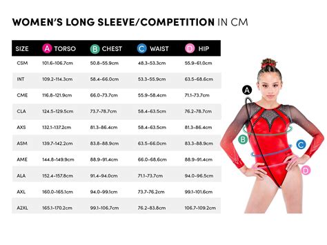 Womens Leotard Size Guide Quatro Gymnastics Europe