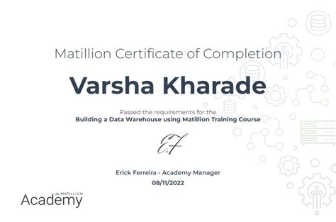 Varsha Kharade on LinkedIn: Matillion Academy | Building a Data Warehouse using Matillion.