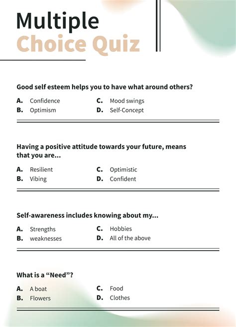 Multiple Choice Questionnaire Template