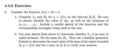 solved 3 6 exercises consider the function f x 3x 4 a