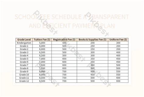 1900 School Fee Excel Templates Free Download Pikbest