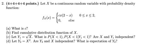 solved 2 4 4 4 4 points let x be a continuous random
