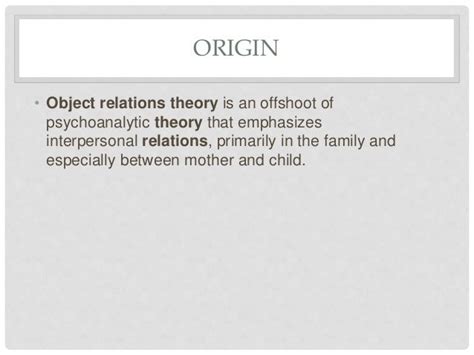object relation therapy