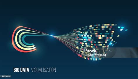 정보 처리 기계 학습 및 인공 지능 기술 빅 데이터 시각화의 추상적 인 그림으로 밝은 색의 줄무늬의 물결로 만들어졌습니다 0명에 대한 스톡 벡터 아트 및 기타 이미지