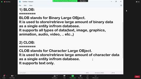 18 Advanced Datatype Blob Clob Intro To Rowset Youtube