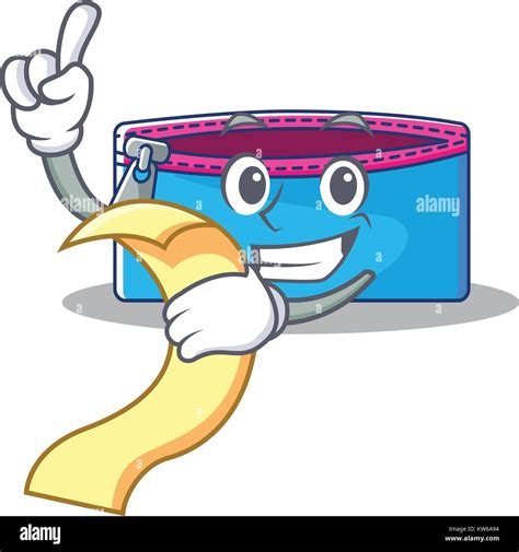 With Menu Pencil Case Character Cartoon Stock Vector Image And Art Alamy