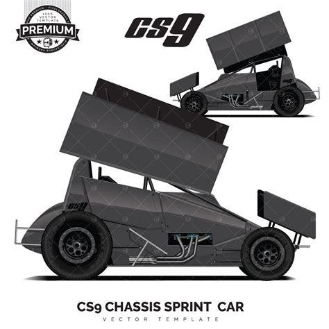 Cs9 Chassis Sprint Car Premium Vector Template Pixelsaurus