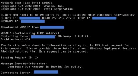 Venu Singireddy S Blog Configuration Manager Is Looking For Policy Pxe Boot Aborted