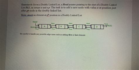 Solved Exercise 4 Given A Doubly Linked List A Head